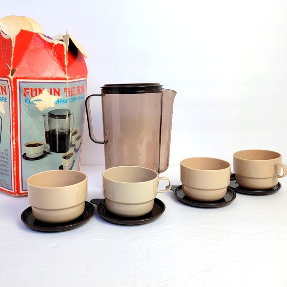 Vintage | Kitchen | Vintage Fun In The Sun Pitcher Cup Set Original ...